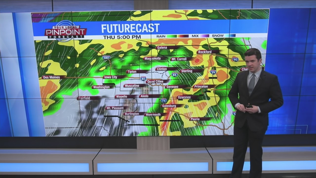 Moderate showers moving in Thursday morning