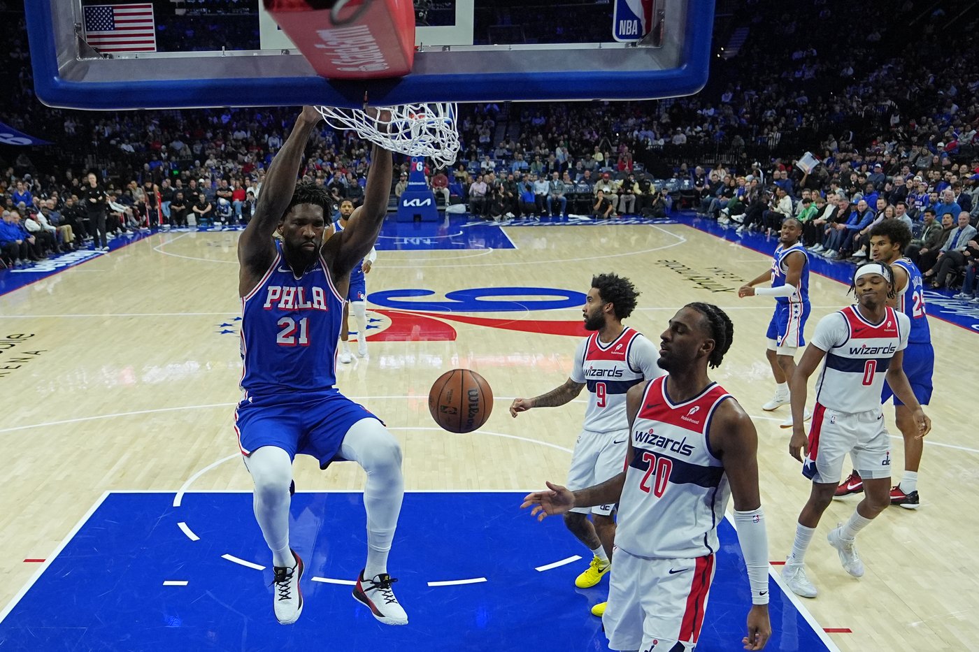 Embiid and George power the 76ers to a 131-110 win over the Wizards