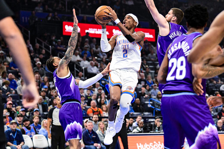 Gilgeous-Alexander scores 46 points as Thunder halt rare skid with OT ...
