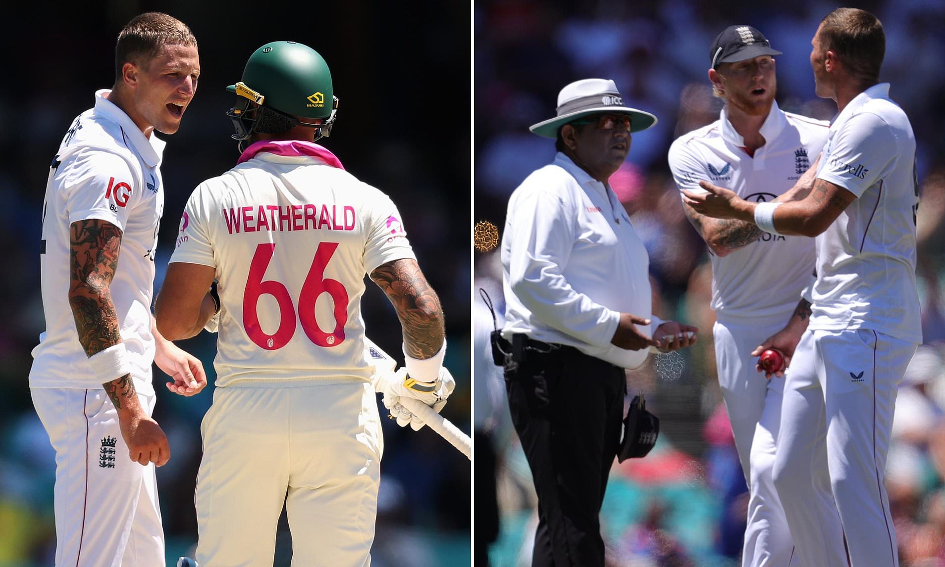 Ashes tensions explode as England star loses his mind with the umpire ...