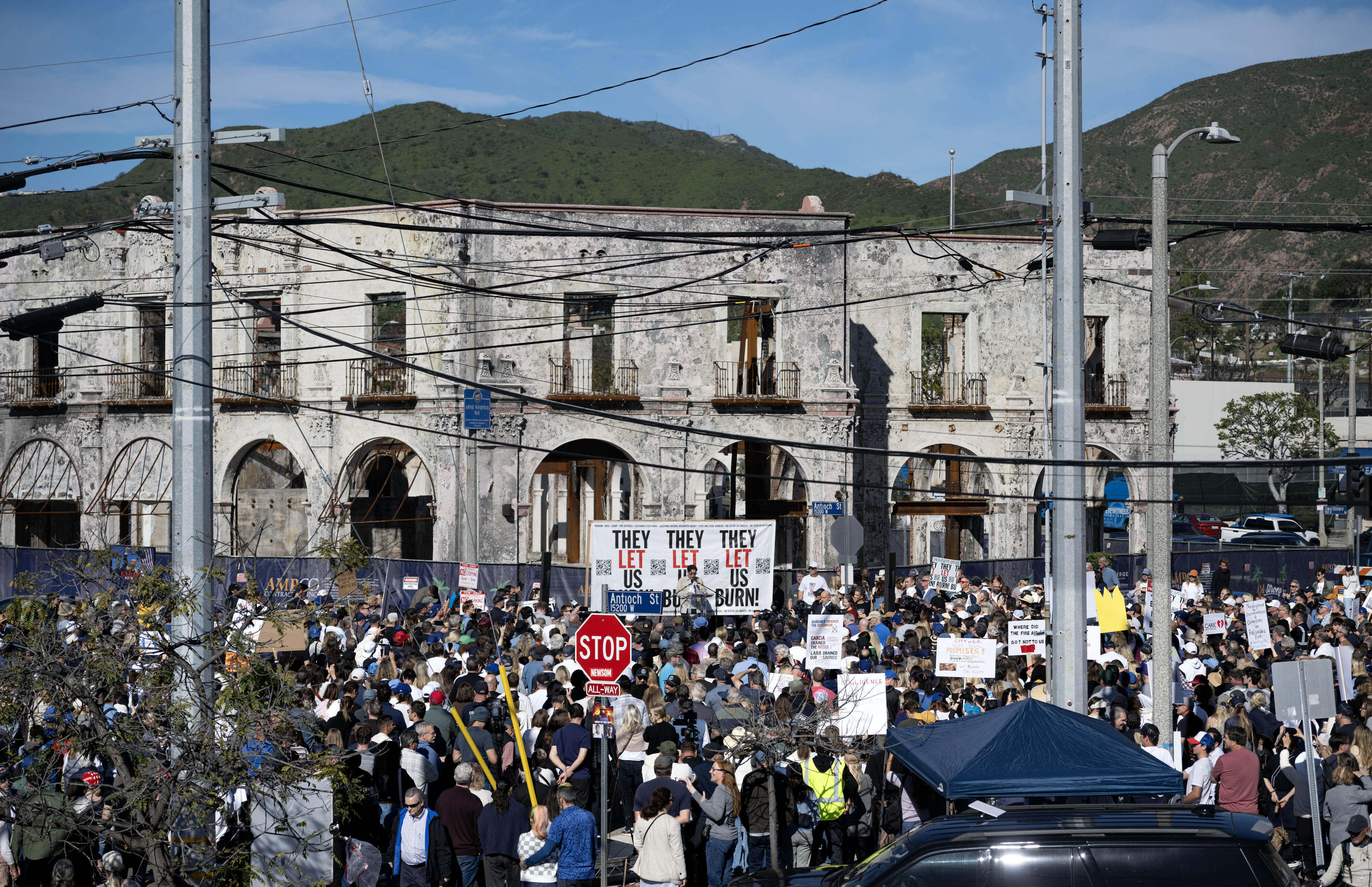 Accountability: Hundreds demand it at Palisades fire anniversary rally