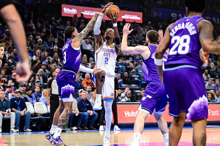 Gilgeous-Alexander scores 46 points as Thunder halt rare skid with OT ...