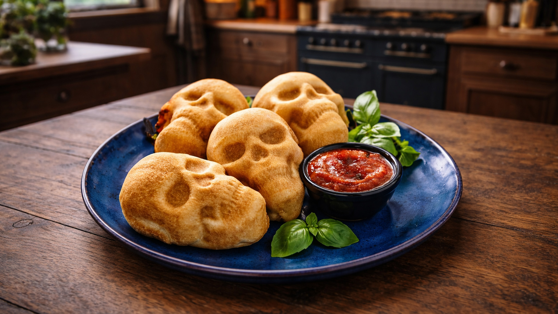Simple recipe for stuffed pizza skulls