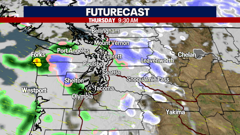 Seattle weather: Heavy mountain snow, scattered showers Thursday