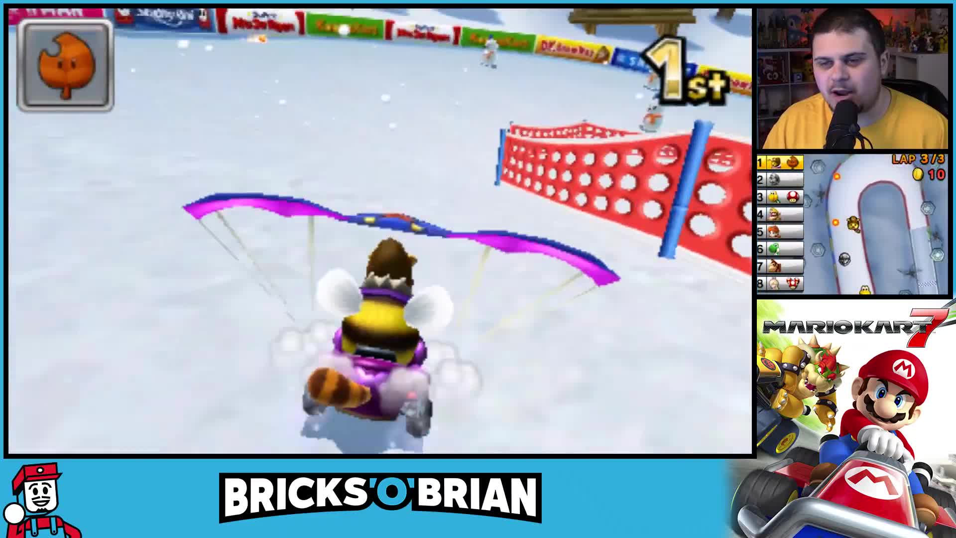 Graceful falling in the Leaf Cup! - Mario Kart 7 with Bricks 'O' Brian!