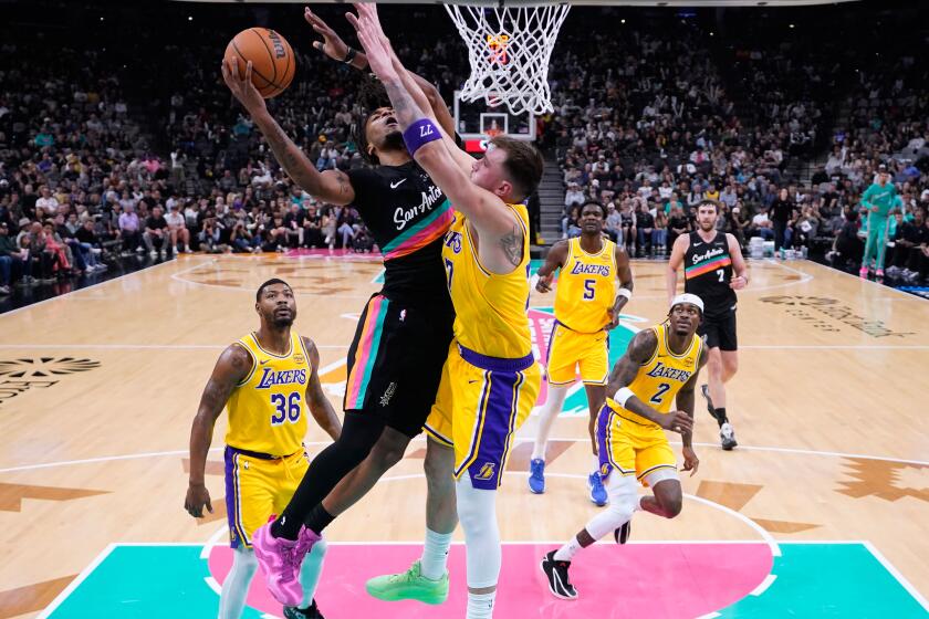 Luka Doncic has a triple-double, but LeBron-less Lakers lose to Spurs