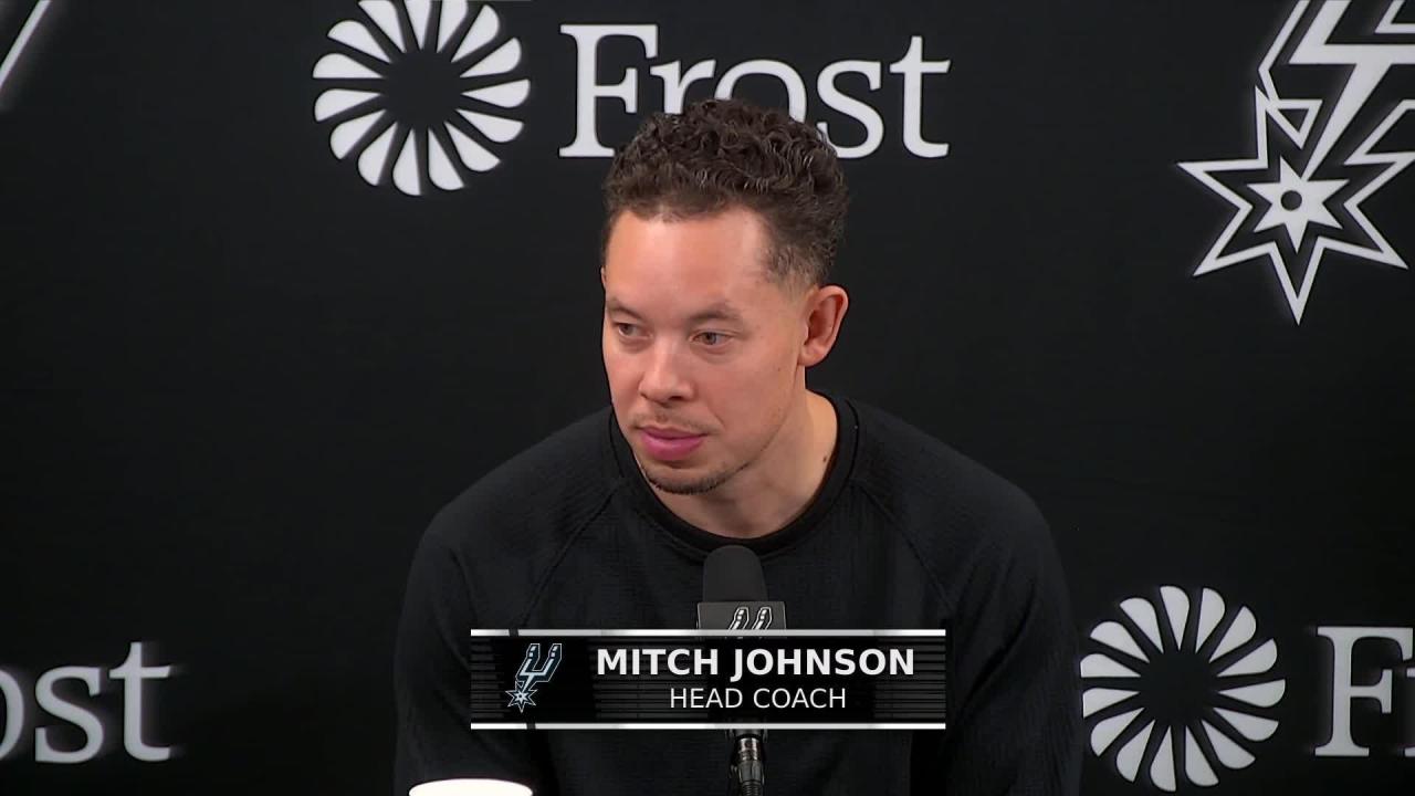 SAS 107, LAL 91: Spurs coach Mitch Johnson postgame media availability
