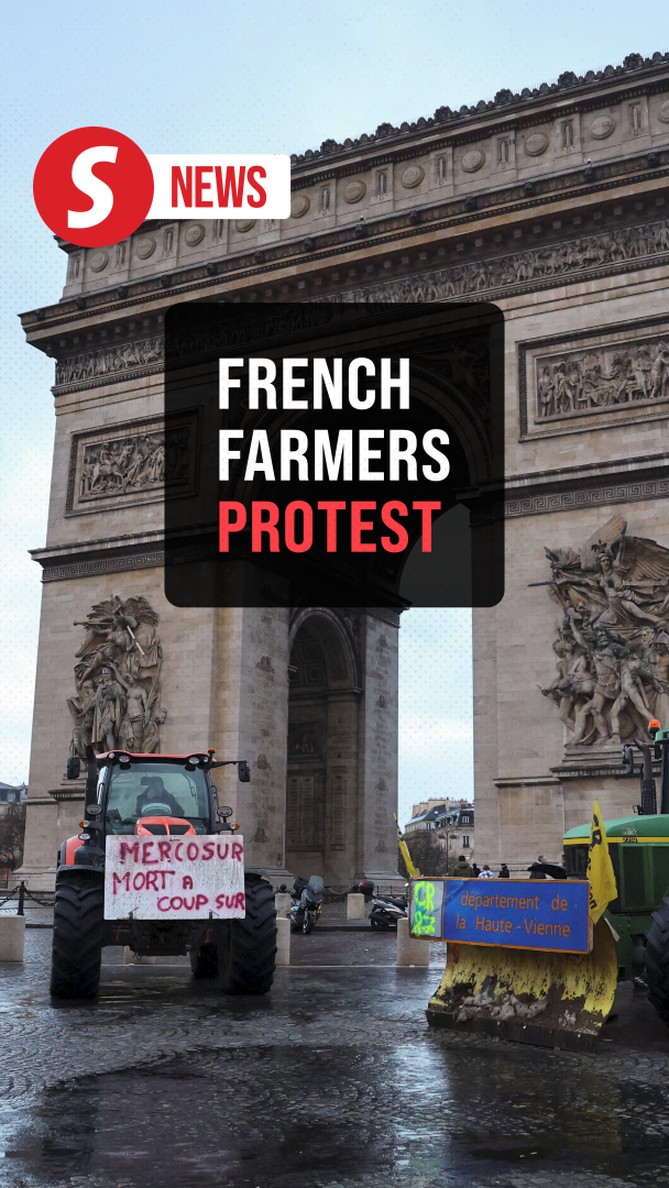Protesting French farmers bring tractors to Paris
