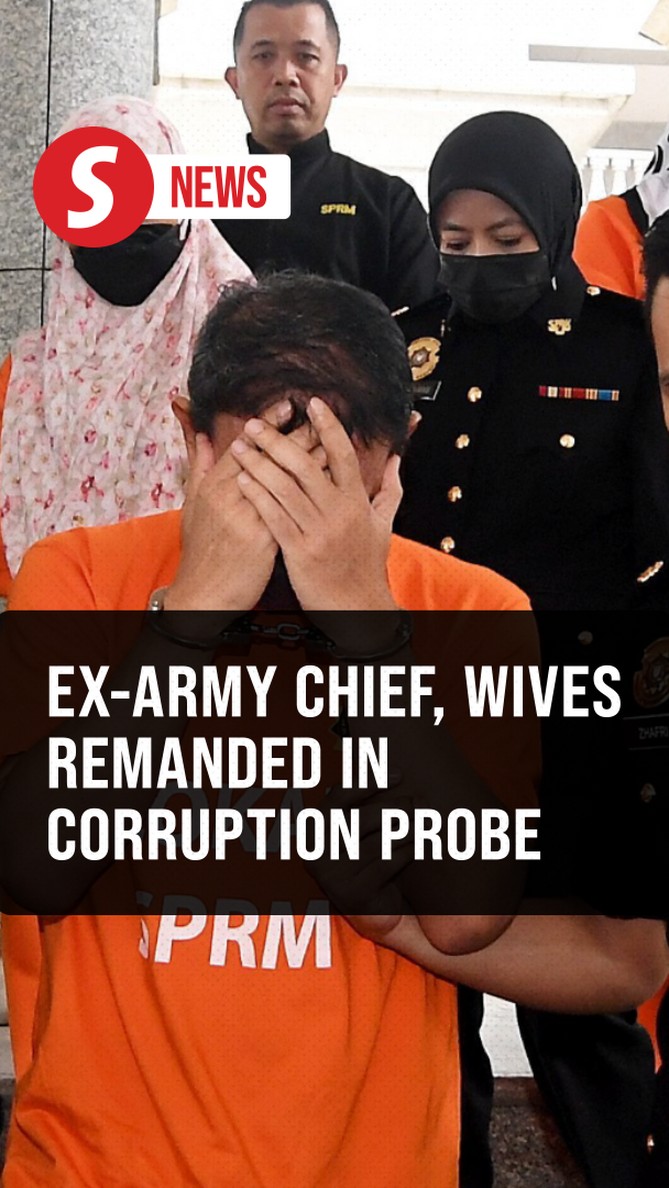 Former army chief remanded for a week, wives get three to six days