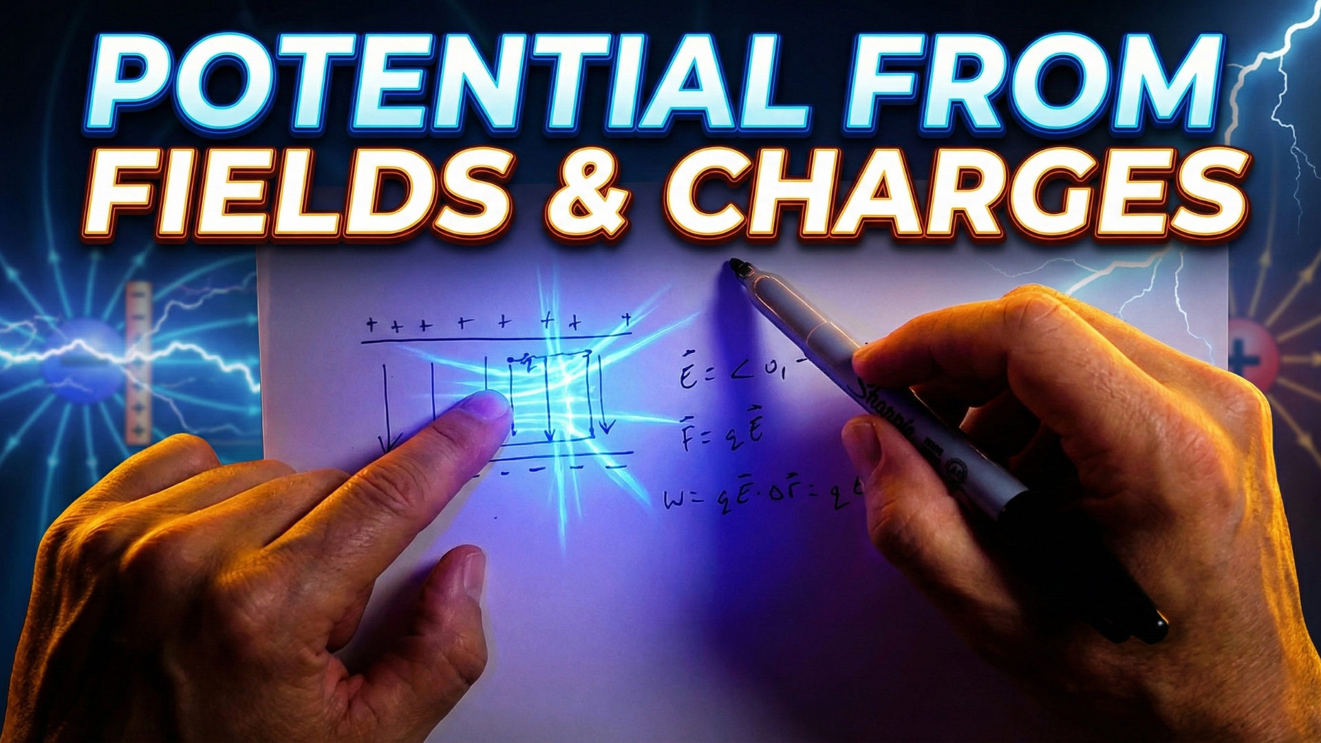 Change in electric potential for a constant electric field and a point ...