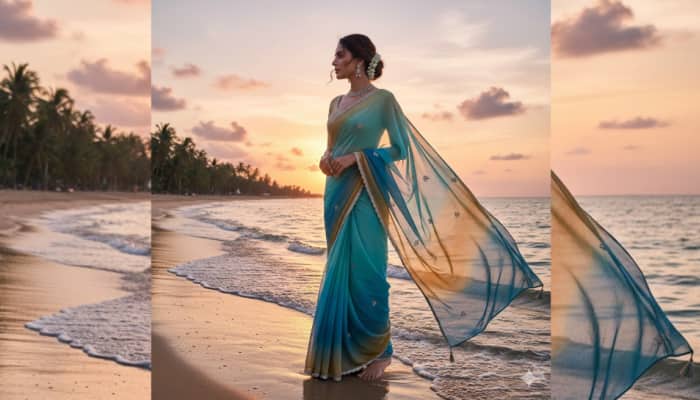 Elegant georgette and silk sarees for modern occasions on Amazon