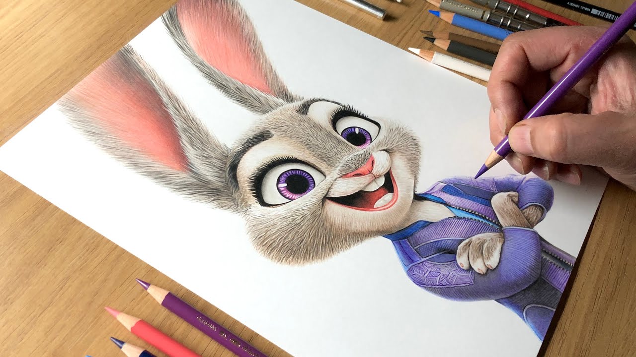 Drawing Judy Hopps from Zootropolis 2 | Realistic colored pencil timelapse