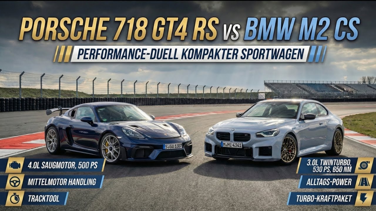 2025 Porsche 718 Cayman GT4 RS vs 2026 BMW M2 CS (G87)