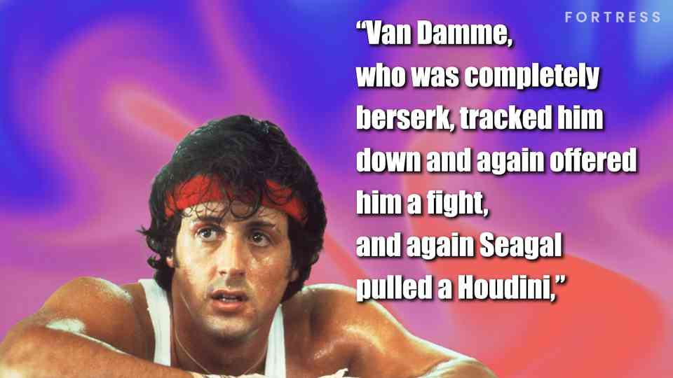 Sylvester Stallone says Steven Seagal ran from a Jean-Claude Van Damme ...