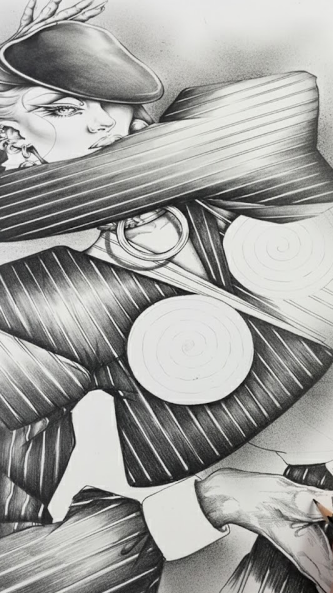 Creating GAULTIER fashion illustration in graphite – process video