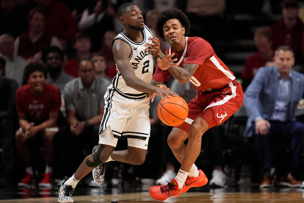 No. 11 Vanderbilt remains undefeated with 96-90 win over No. 13 Alabama
