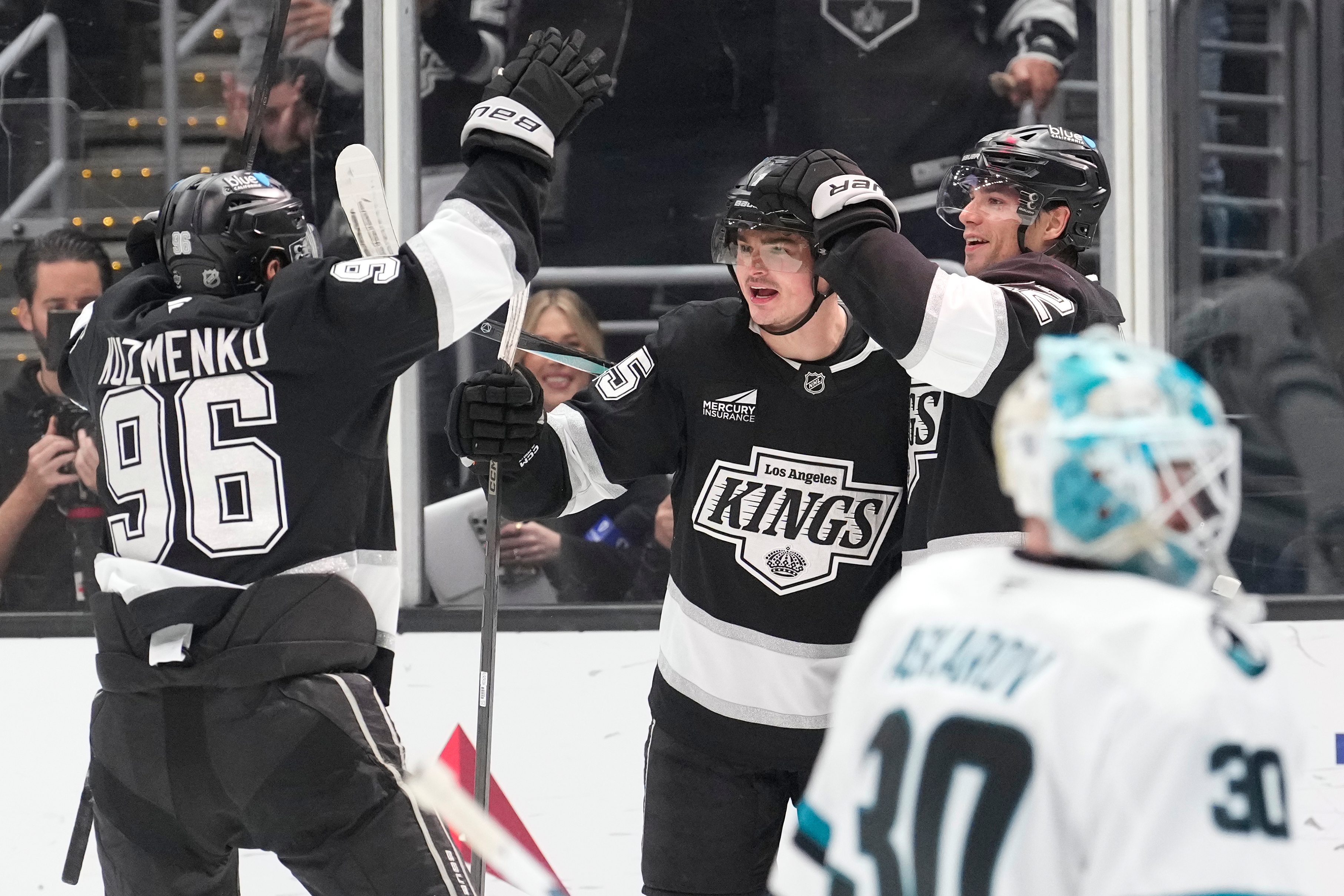 Celebrini extends point streak to 12 games as Sharks beat Kings 4-3 in ...