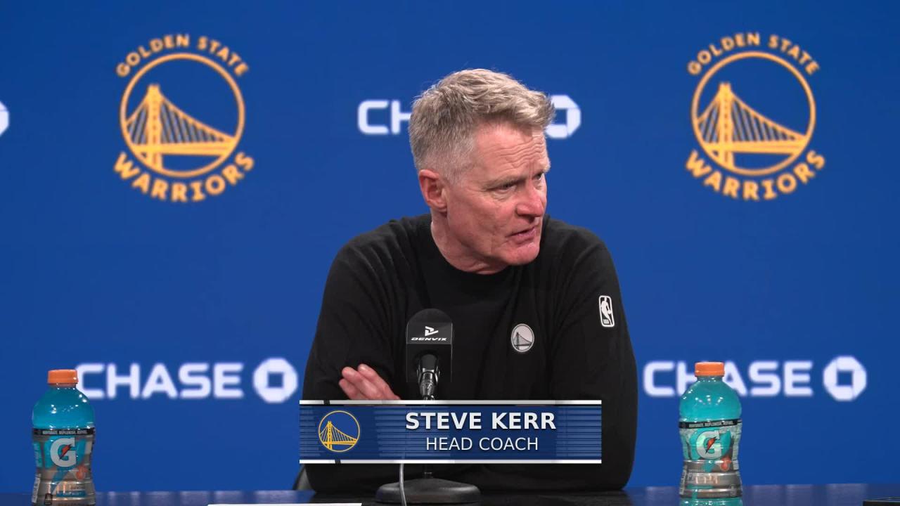 GSW 120, MIL 113: Warriors coach Steve Kerr postgame media availability