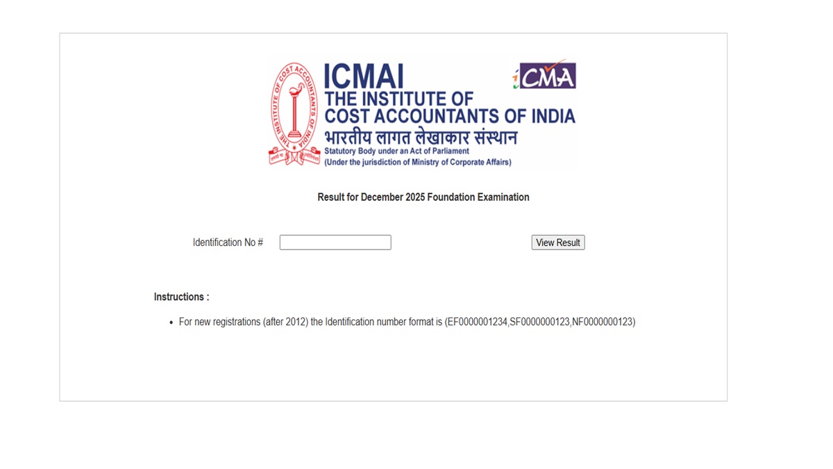 ICMAI CMA Foundation result 2025 released; download December exam ...