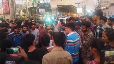 Unemployed protest near Hyderabad metro station for job calendar