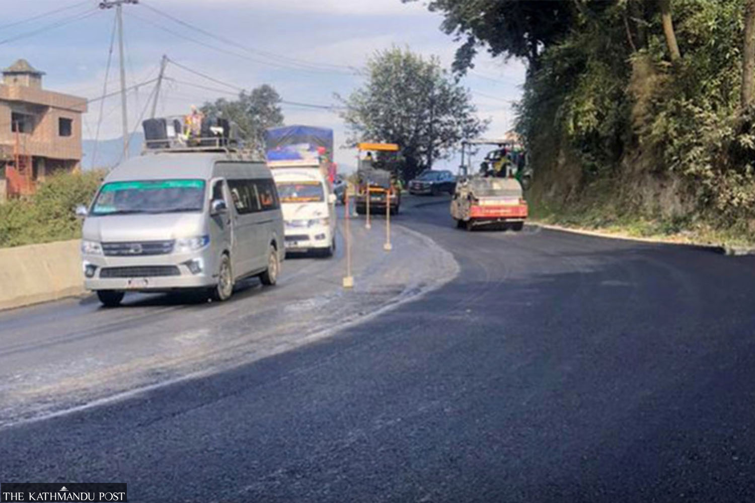 Nagdhunga-Muglin road widening delayed as utility poles hold up work
