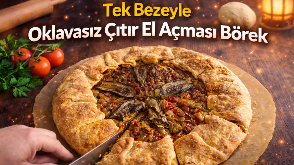 Tek bezeyle oklavasız çıtır el açması börek