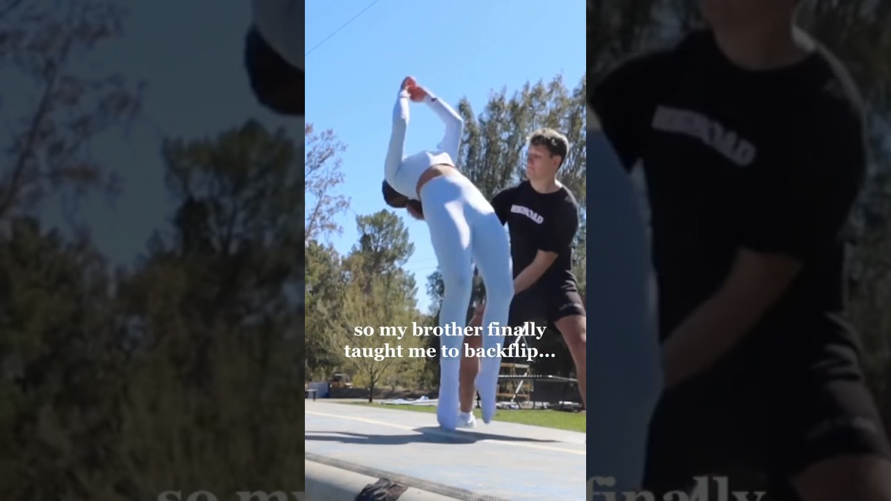 My brother taught me how to backflip #challengeaccepted #jumpscare # ...