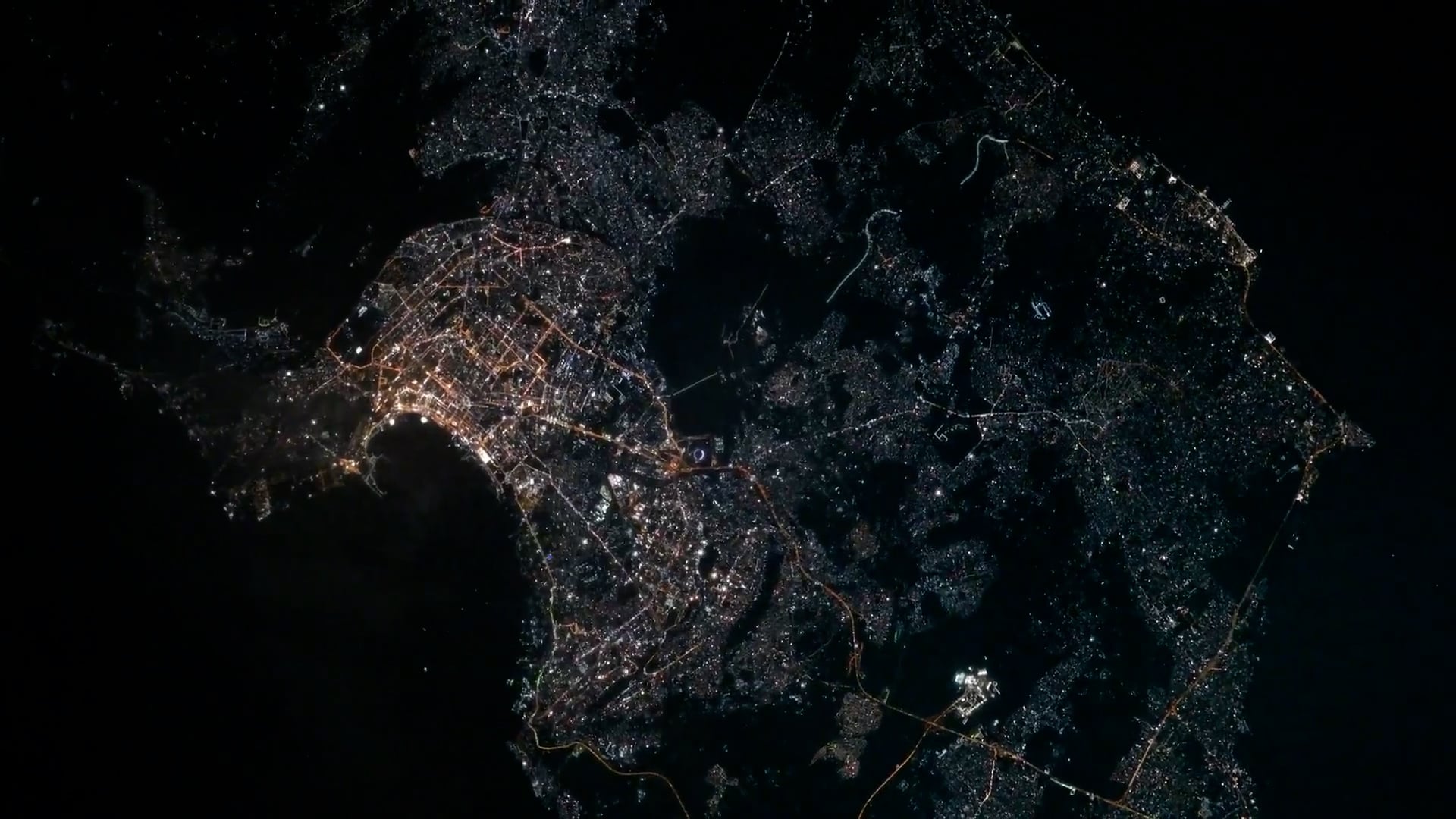 Video shows New Year fireworks from space above a twinkling city