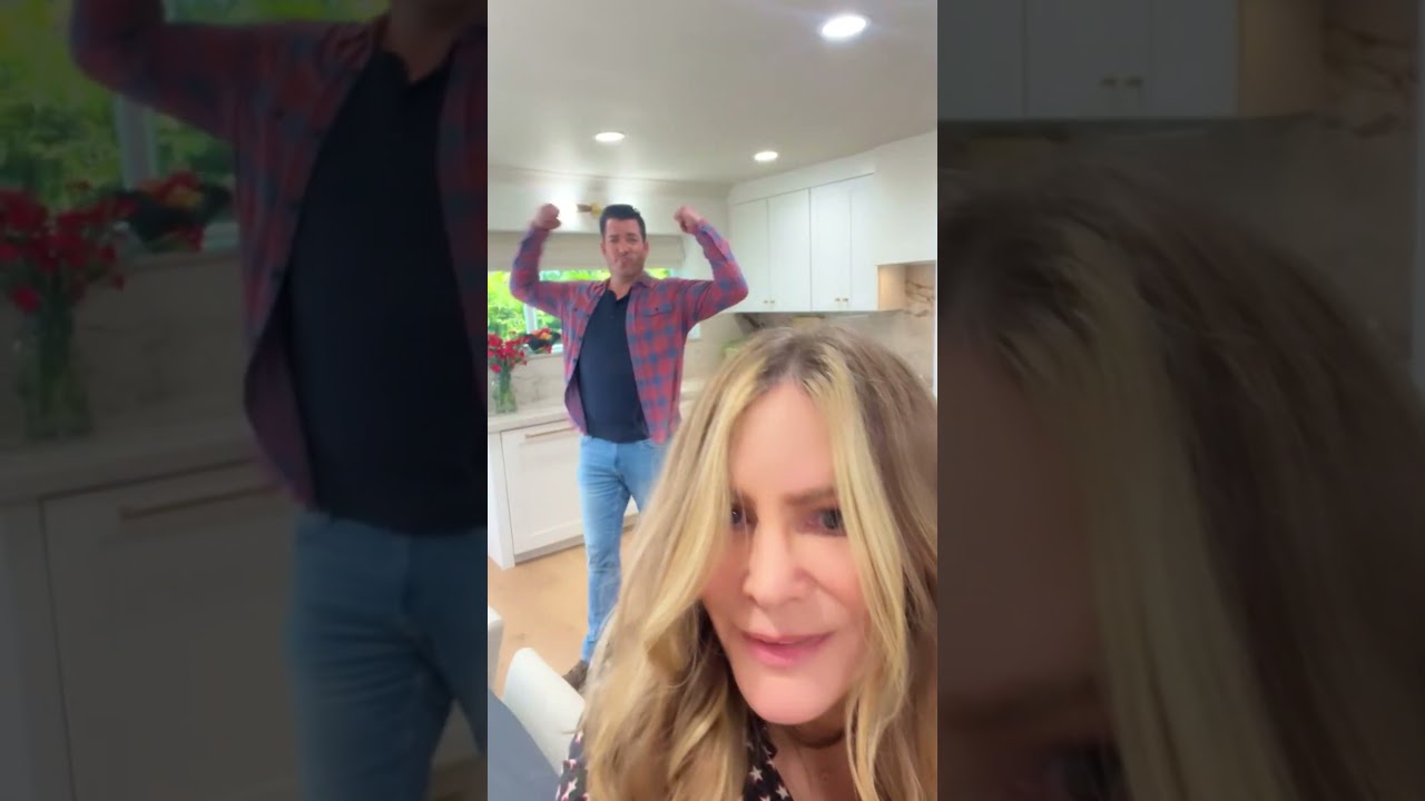 Watch Jennifer Jason Leigh join Property Brothers in fast-paced chaos