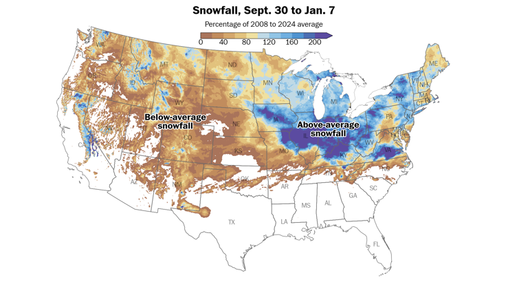 Where’s the snow? For these places, there hasn’t been much this season.