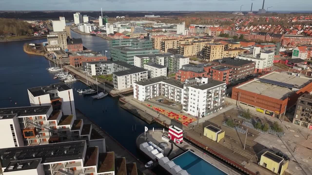 Odense, Denmark: A drone's eye view on a fairytale town
