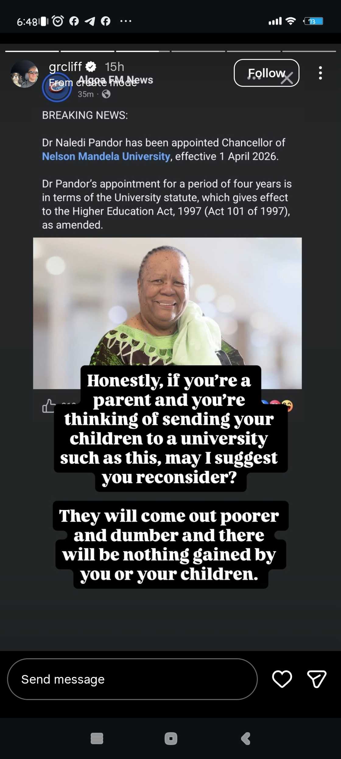 Gareth Cliff reacts to Naledi Pandor's appointment as Nelson Mandela ...