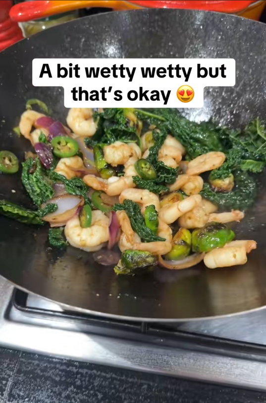 Light and flavorful prawn and sprout stir fry
