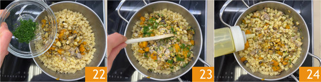 Pasta con vongole, zucca e funghi