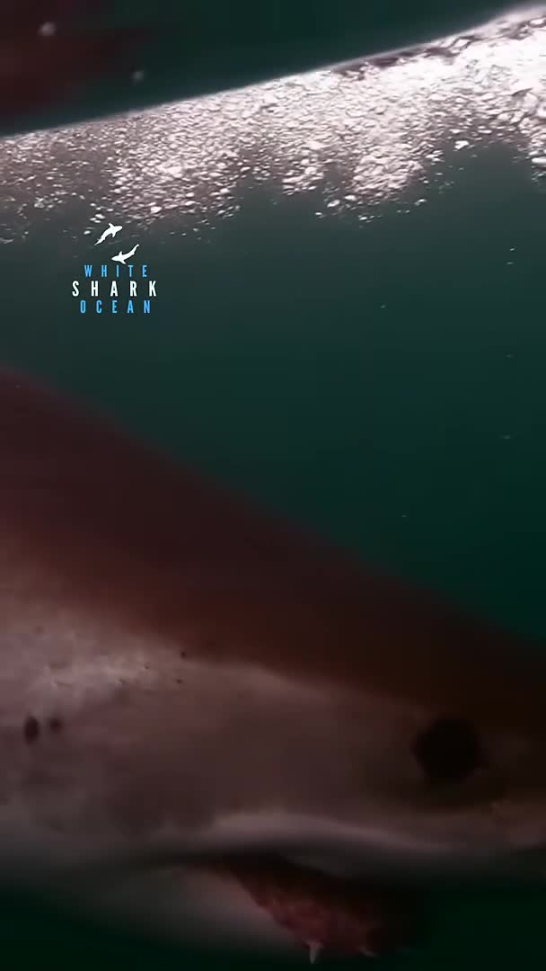 Great white shark wide open jaws