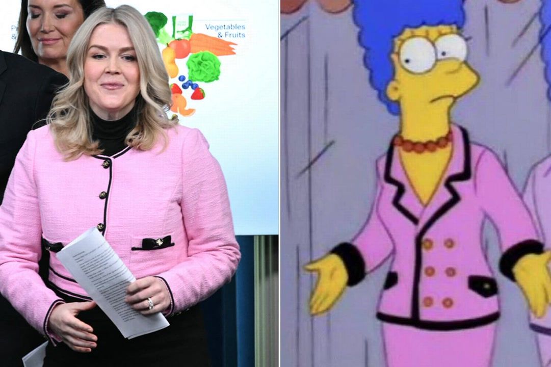 Karoline Leavitt’s outfit sparks Marge Simpson comparisons
