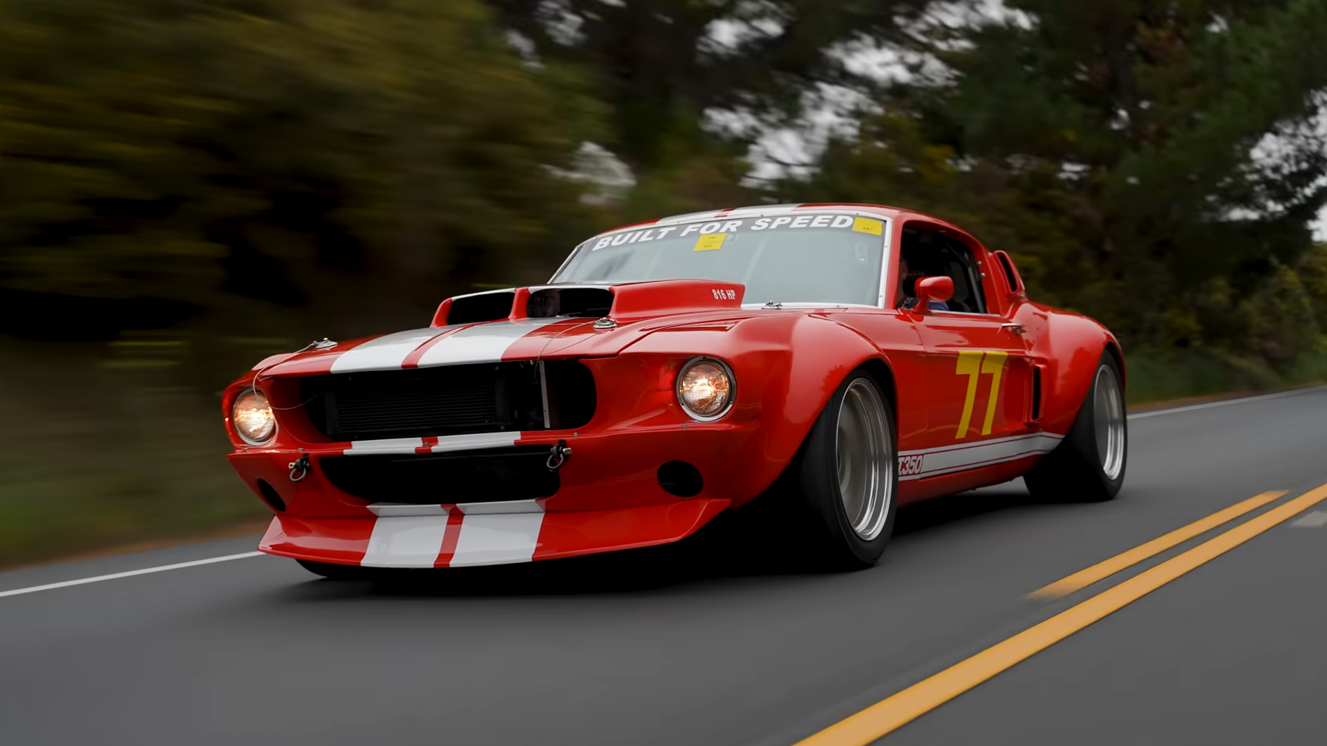 Driving a 1967 Mustang race car