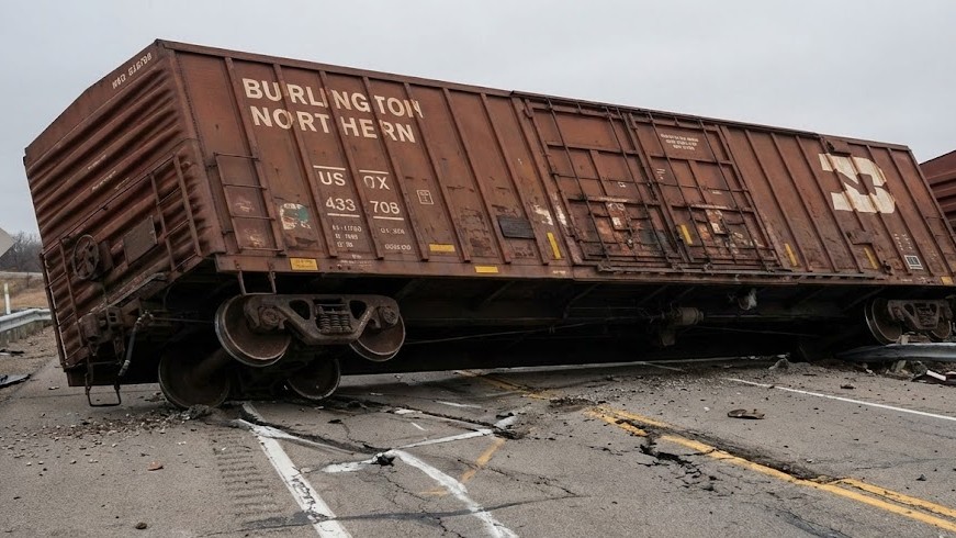 When a train ended up on the highway