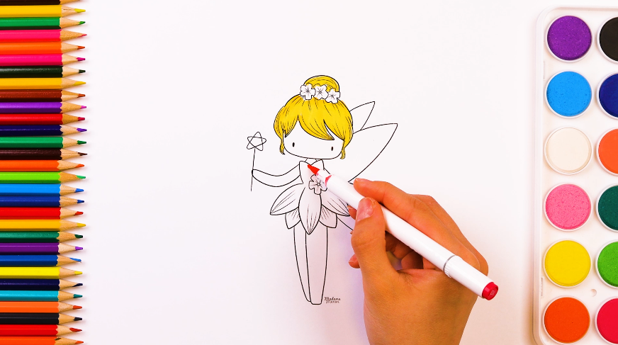 Beautiful Fairy Drawing for coloring in