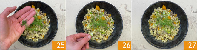 Pasta con vongole, zucca e funghi