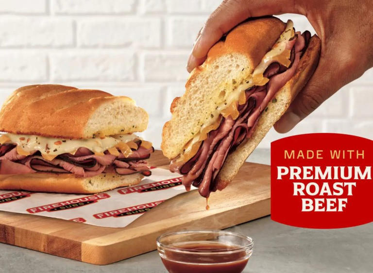 5 chain French dip sandwiches loaded with shaved beef