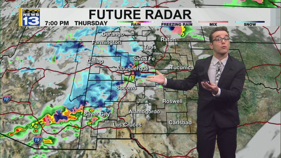 Two storm systems move into New Mexico brining rain, snow, cold, & wind