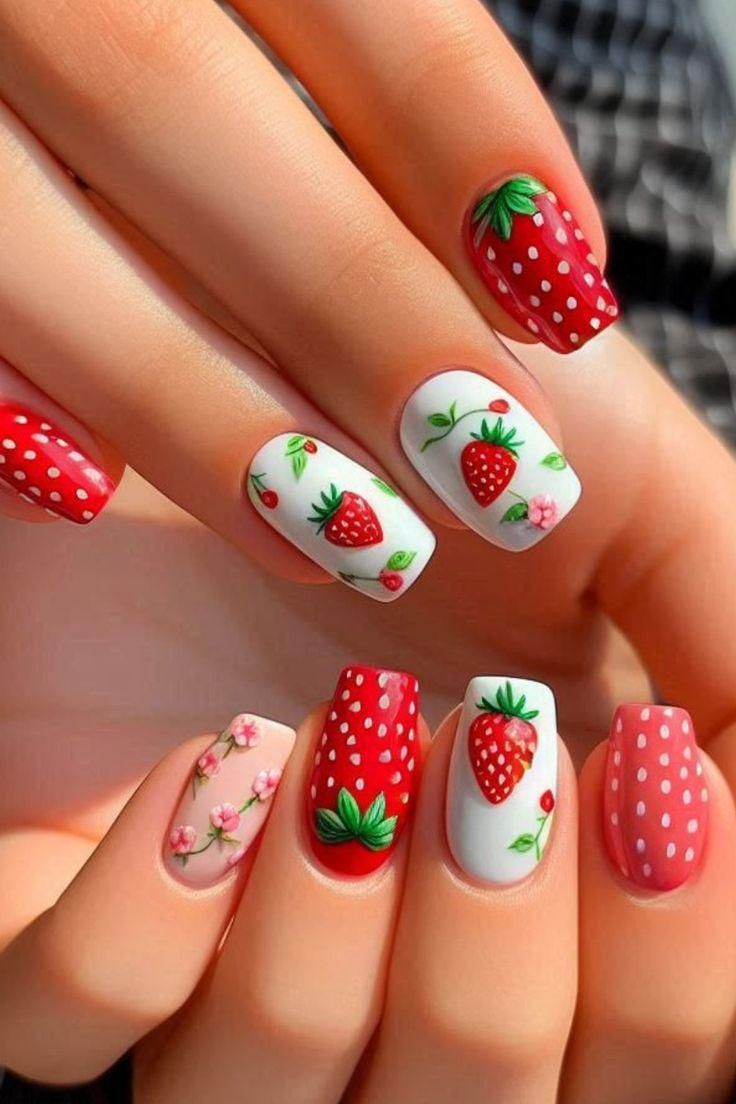 5 inspirasi strawberry nail art yang manis dan feminin