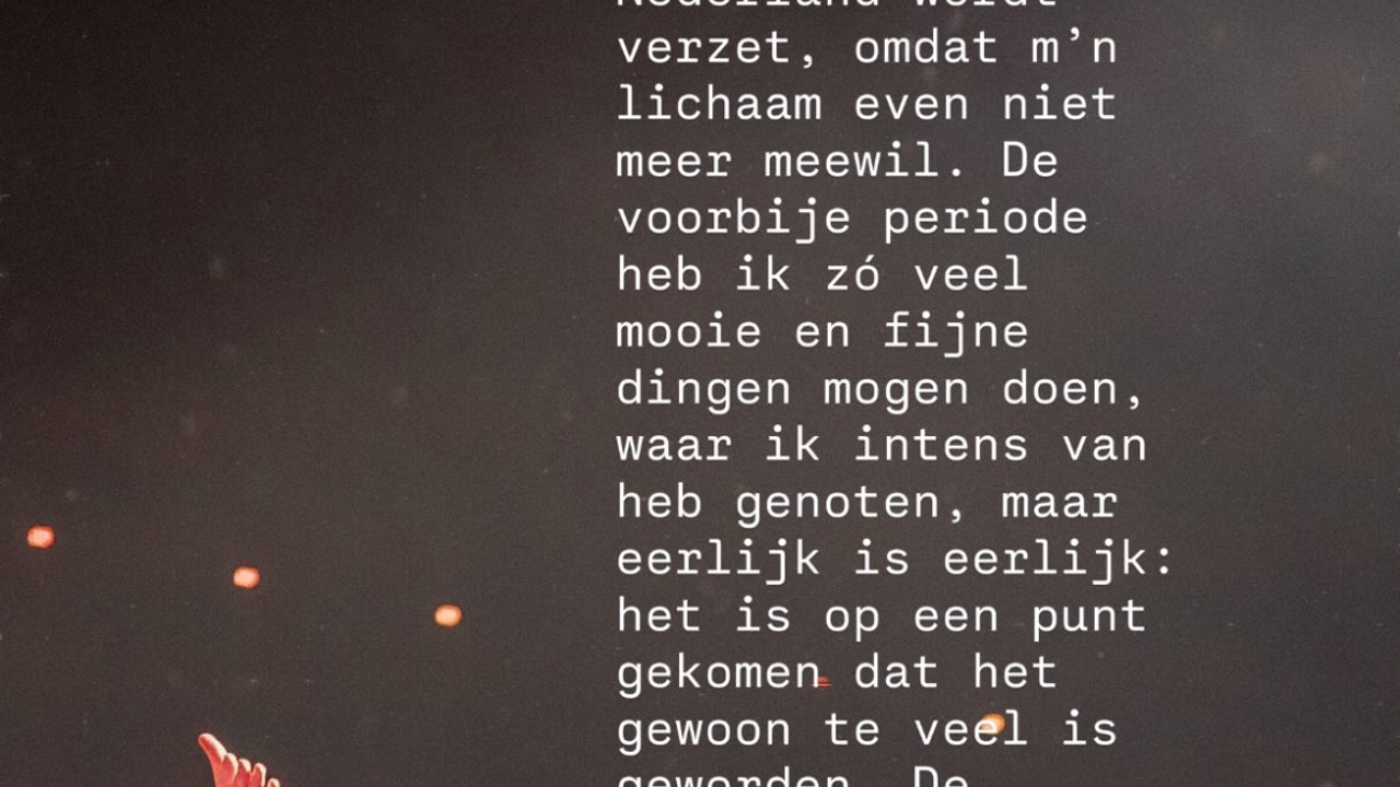 Jade Mintjens verplaatst Nederlandse tournee: "Mijn lichaam wil even ...