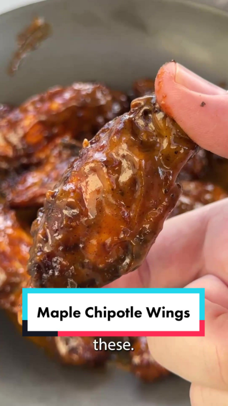Maple chipotle wings made on the Ninja Grill