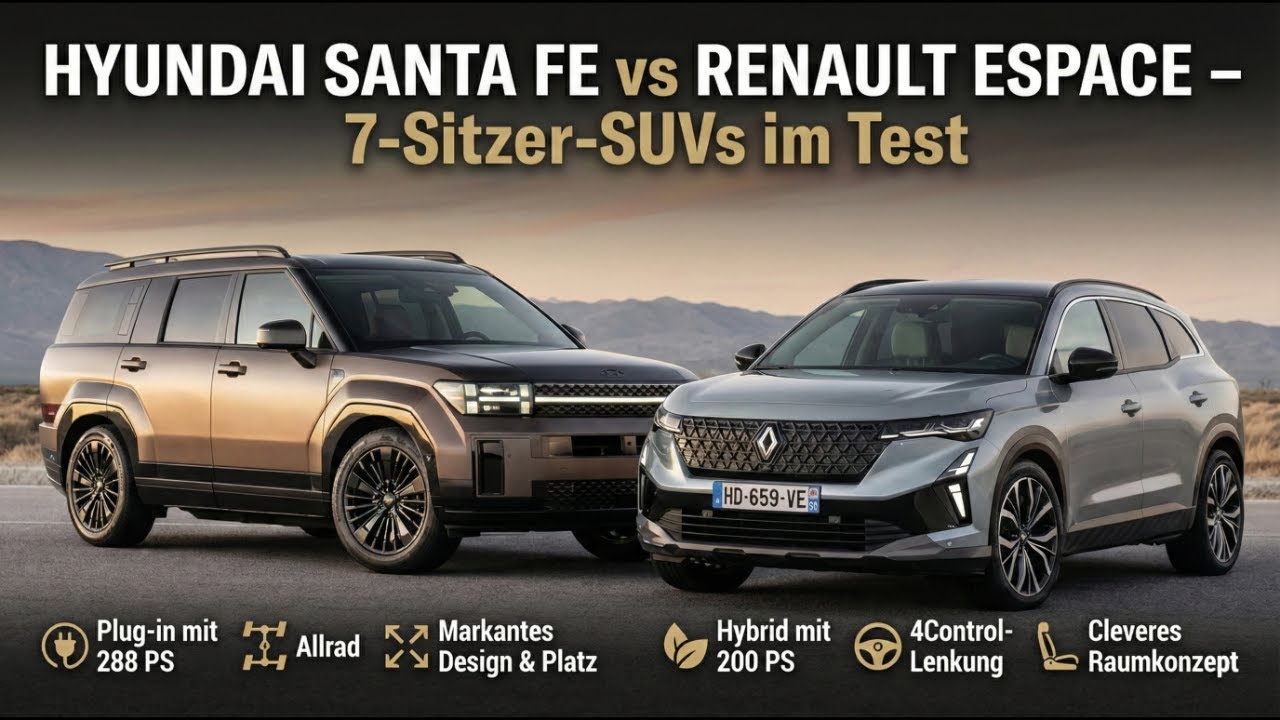Renault Espace mit 4Control gegen Santa Fe mit Allrad