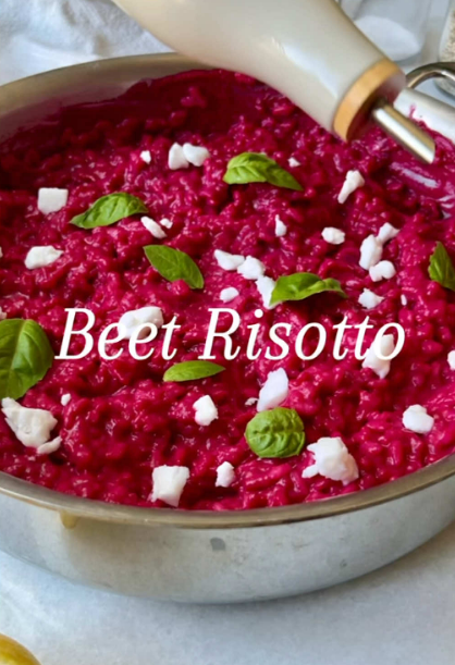 This pink beet risotto looks crazy but tastes incredible