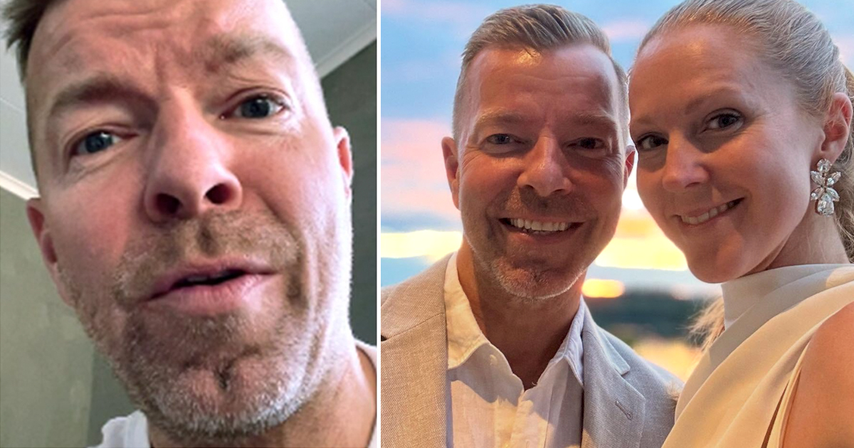 Därför är Casper Janebrink rädd för att bli lämnad av yngre frun Therese