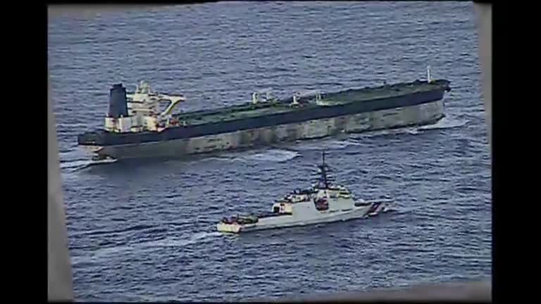 US releases video of Coast Guard ship next to Russian-flagged tanker