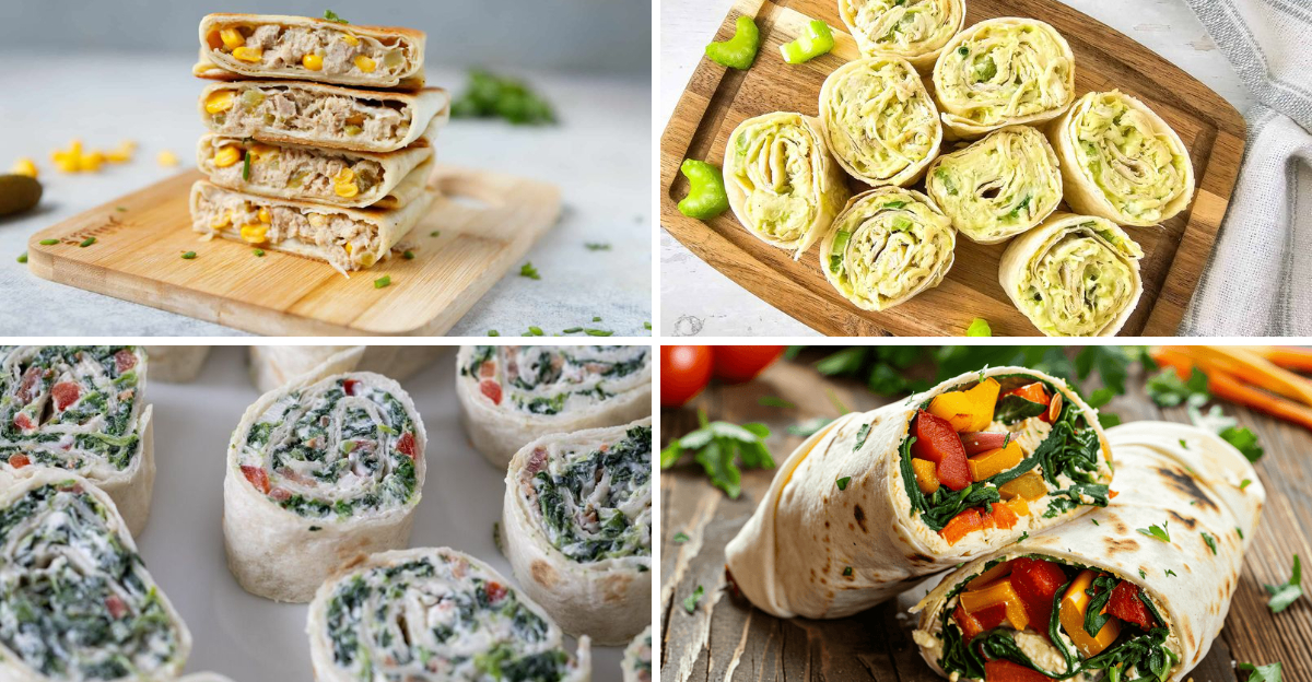 Simple savoury snacks using tortilla wraps